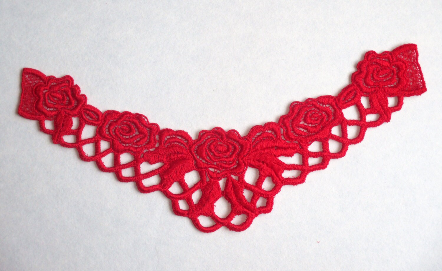 Embroidered Sexy Red Lace Neckline Collar Jewelry Lace - Etsy