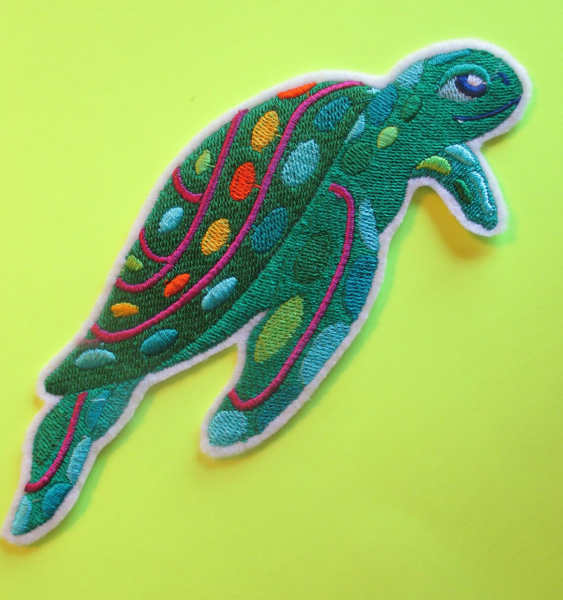 Large Embroidered Sea Turtle Applique Patch Summer Home - Etsy
