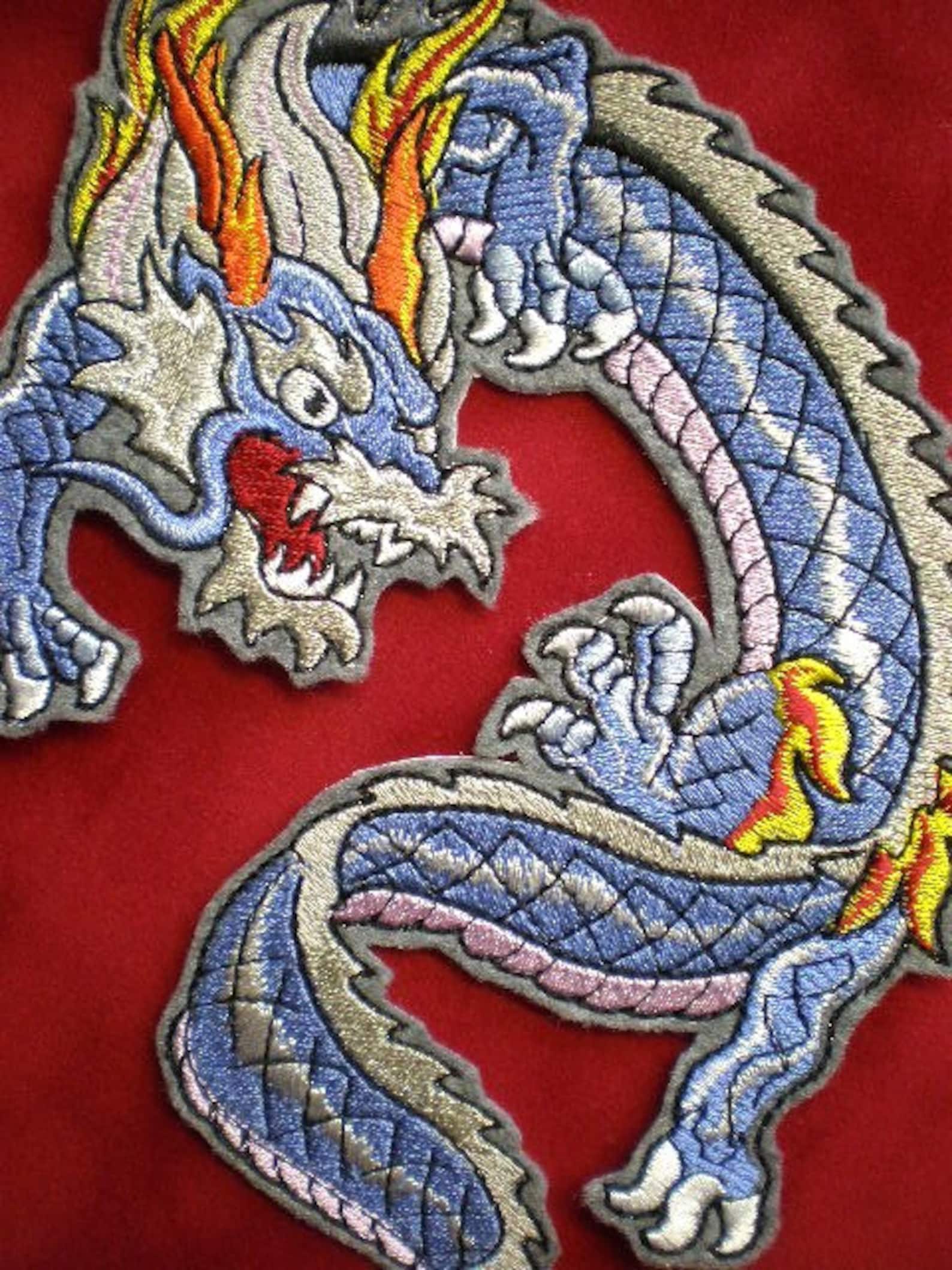 Extra Large Embroidered Dragon Iron on Applique Patch Biker | Etsy