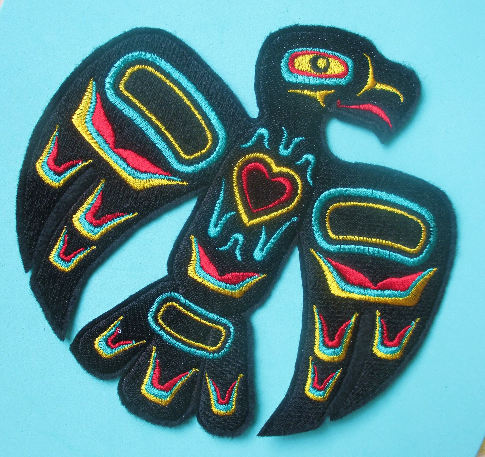 Large Embroidered Native American Eagle Applique Patch, Southwestern ...