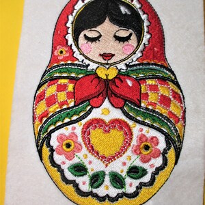 Large Embroidered Mamushka, Matryoshka, Babushka, Nesting Doll ...