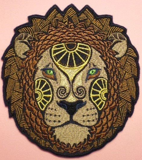 Large 5 1/2 by 5 Inch Embroidered Leo the Lion Astrology Sign Iron on ...