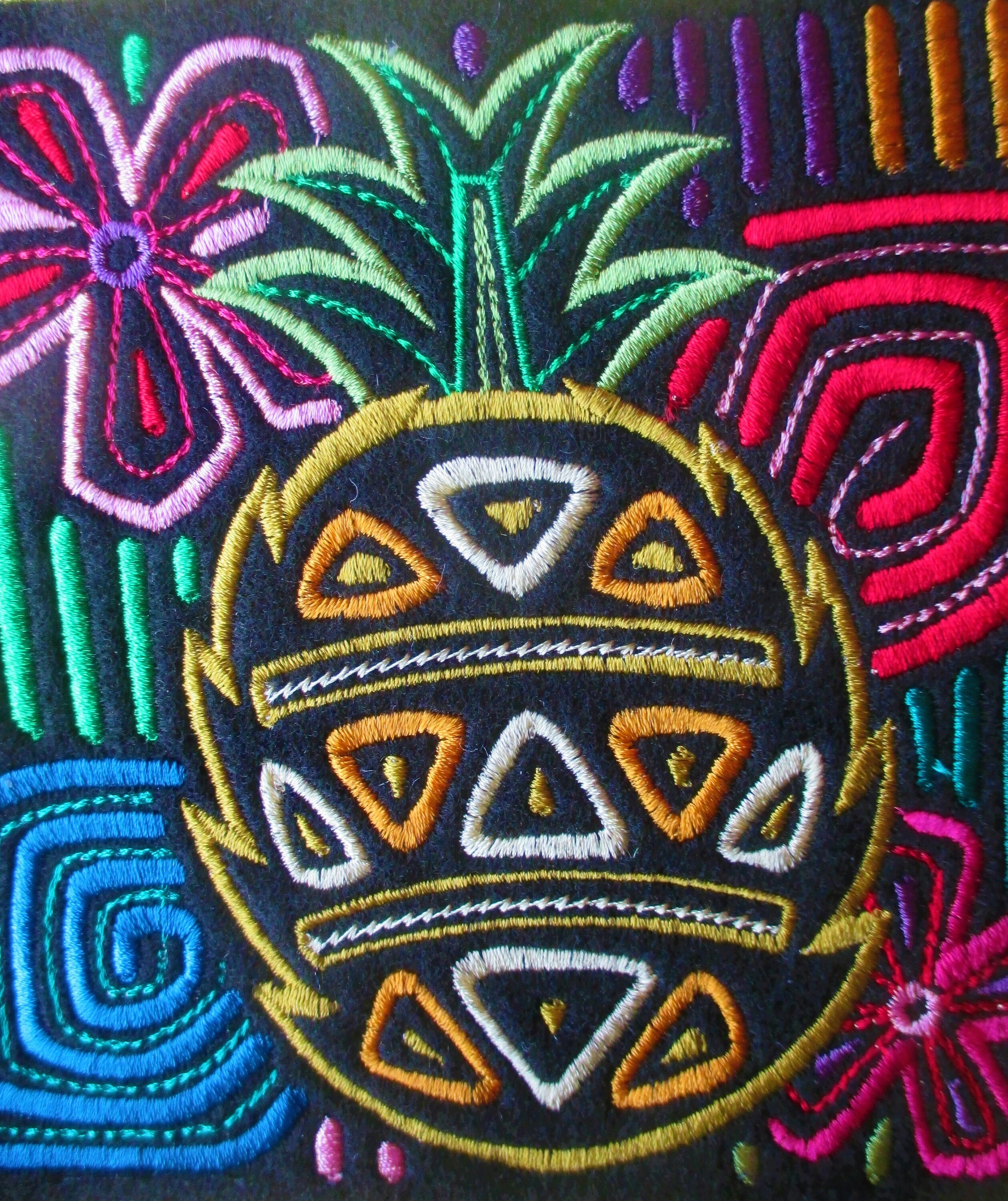 Embroidered Mola Panamanian Pineapple Applique Patch, Replica, Panama ...