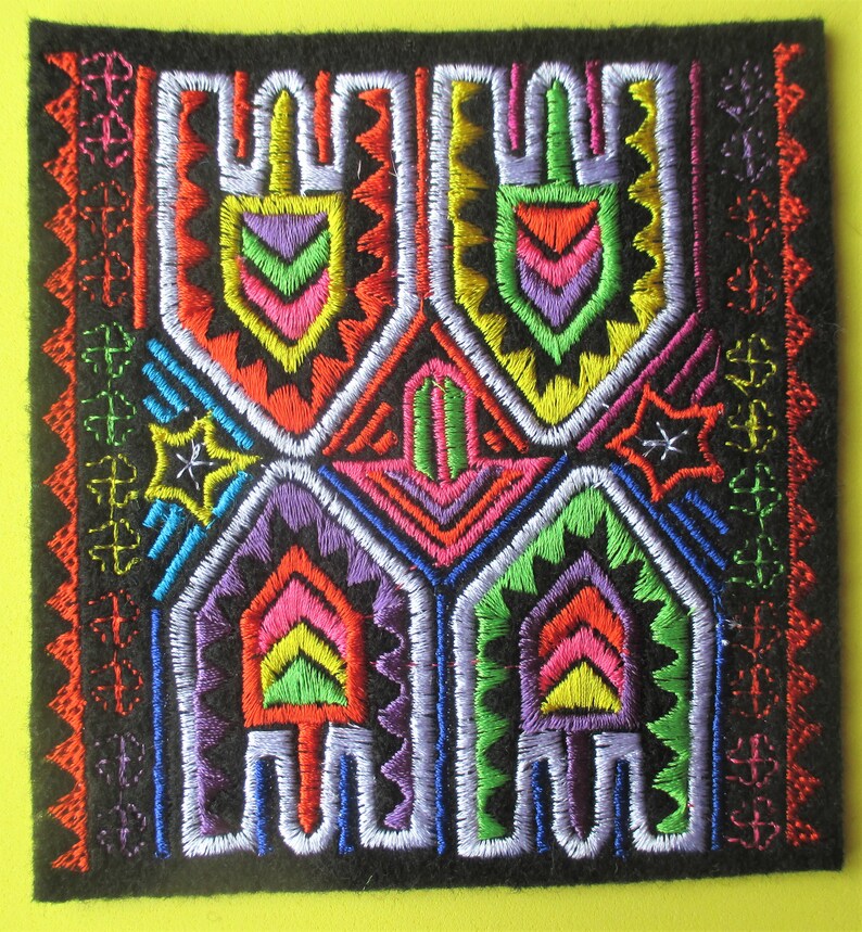 Embroidered Mola Panamanian Art Applique Patch Guna People - Etsy