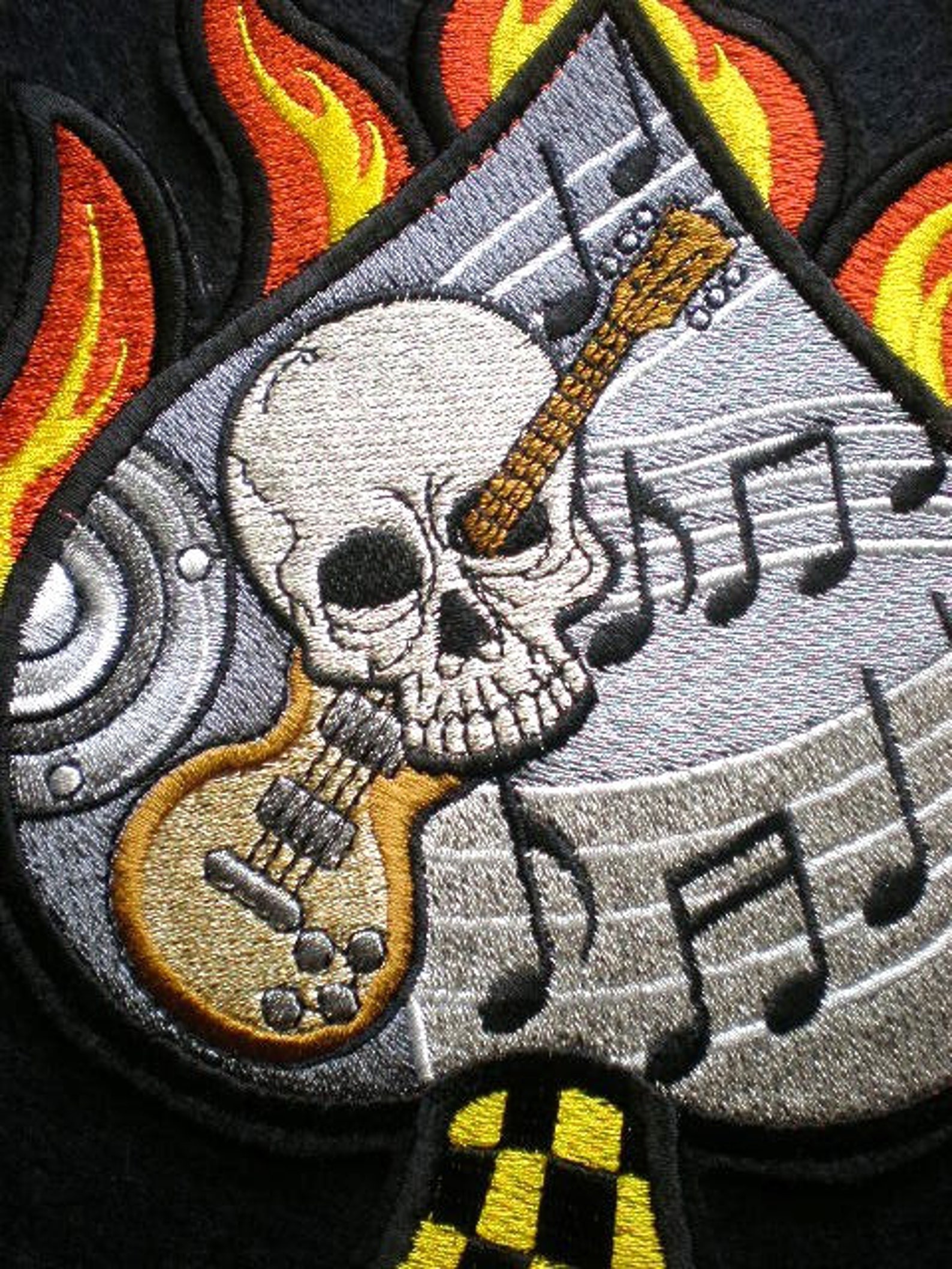 Extra Large Embroidered Iron on Flaming Spade Patch Gothic - Etsy
