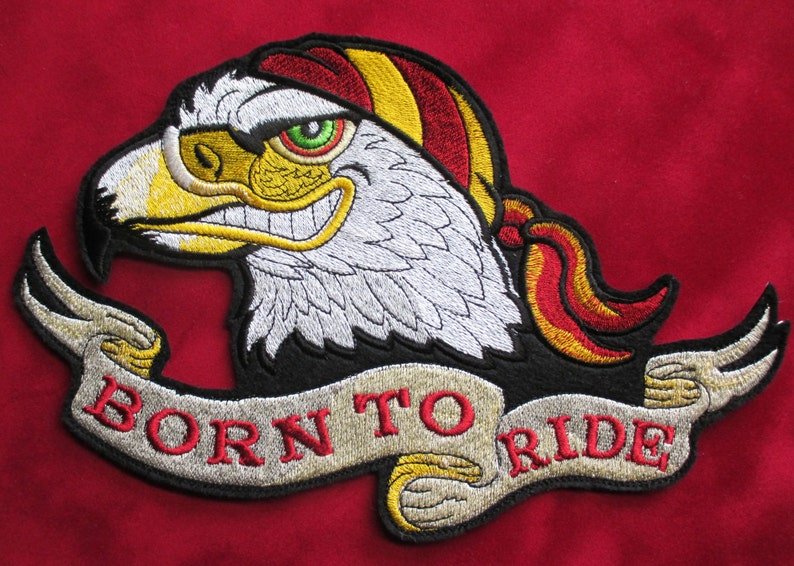 Jumbo Born to Ride Eagle Motorcycle Biker Patch Embroidered - Etsy