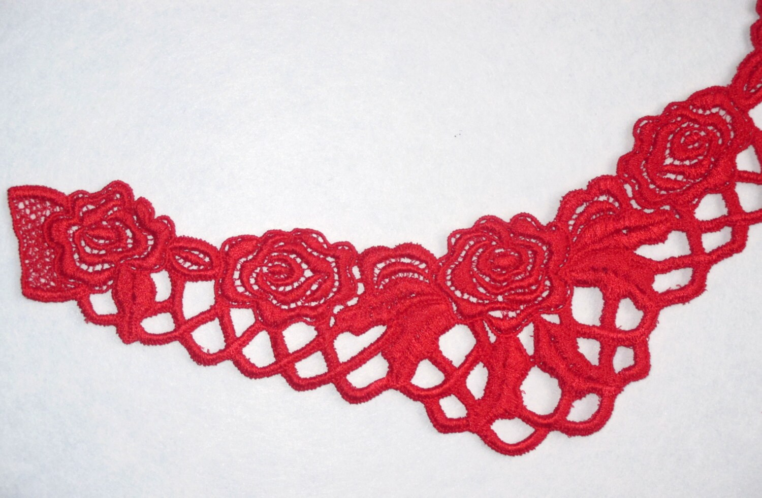 Embroidered Sexy Red Lace Neckline Collar Jewelry Lace - Etsy