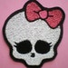 Extra Large Size Embroidered Monster High Skull With Bow, Applique ...