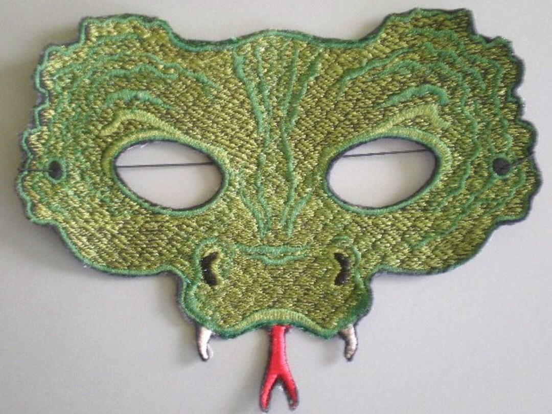 Embroidered Halloween Snake Mask, Childs Size Medium and Adult Size ...