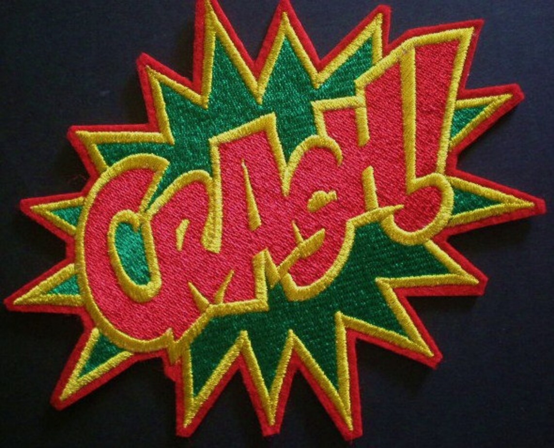 Large Embroidered CRASH Applique Patch Iron-on Patch Super - Etsy