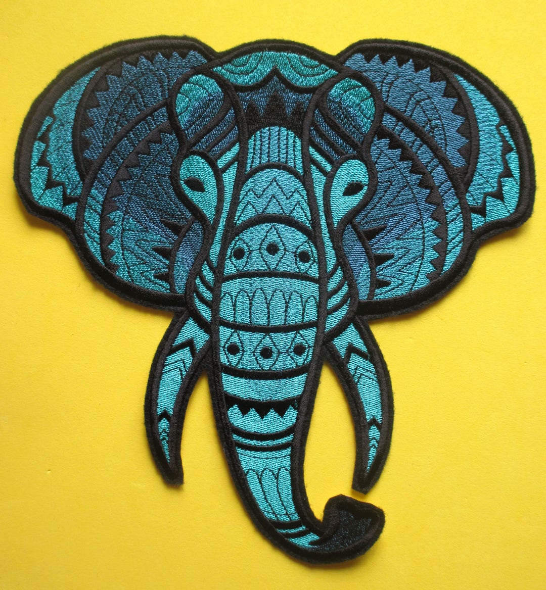 Extra Large Embroidered Elephant Applique Patch, Exquisite Jungle ...