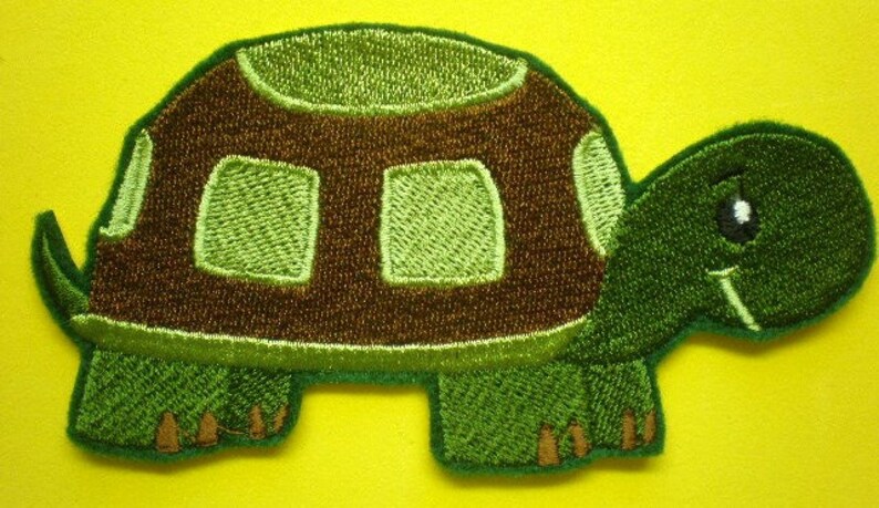 Embroidered Turtle Iron On Applique Patch Childrens Applique | Etsy