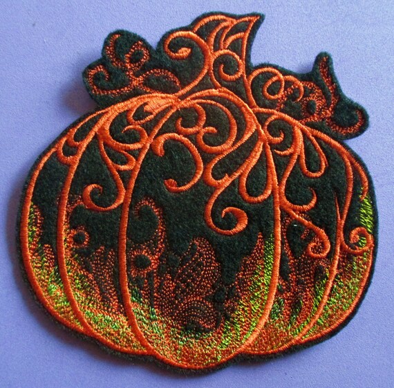 Large Embroidered Ghostly Baroque Pumpkin Halloween Pumpkin | Etsy