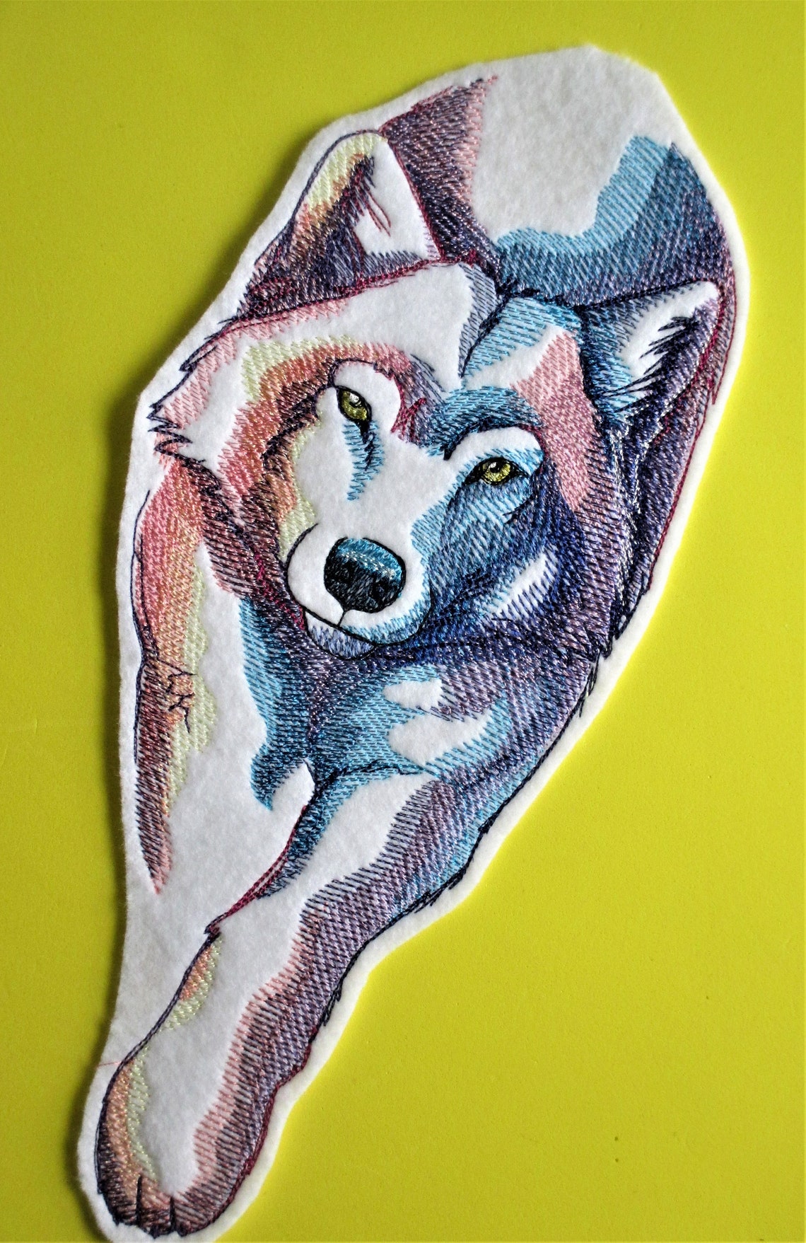 JUMBO Embroidered Dreamy Wolf Applique Patch 12.50 Inches - Etsy