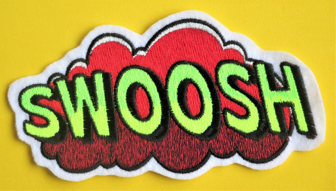 Large Embroidered Comic Book Bubble Patch, SWOOSH Patch, Special Neon ...