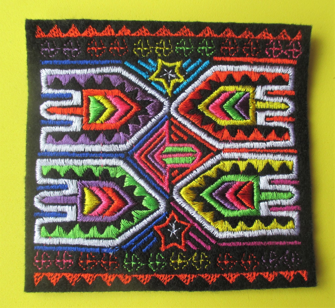 Embroidered Mola Panamanian Art Applique Patch Guna People - Etsy