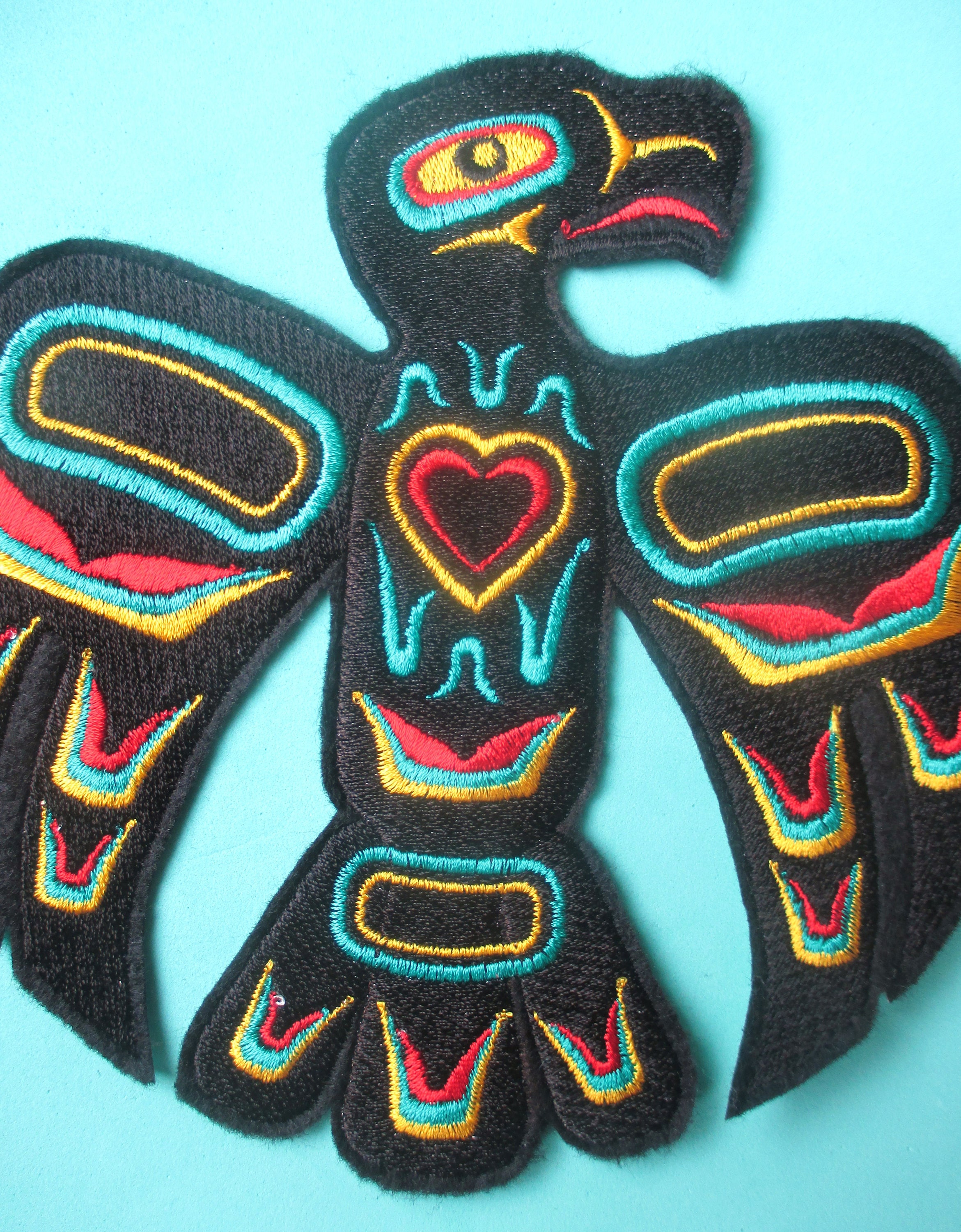 Large Embroidered Native American Eagle Applique Patch, Southwestern ...