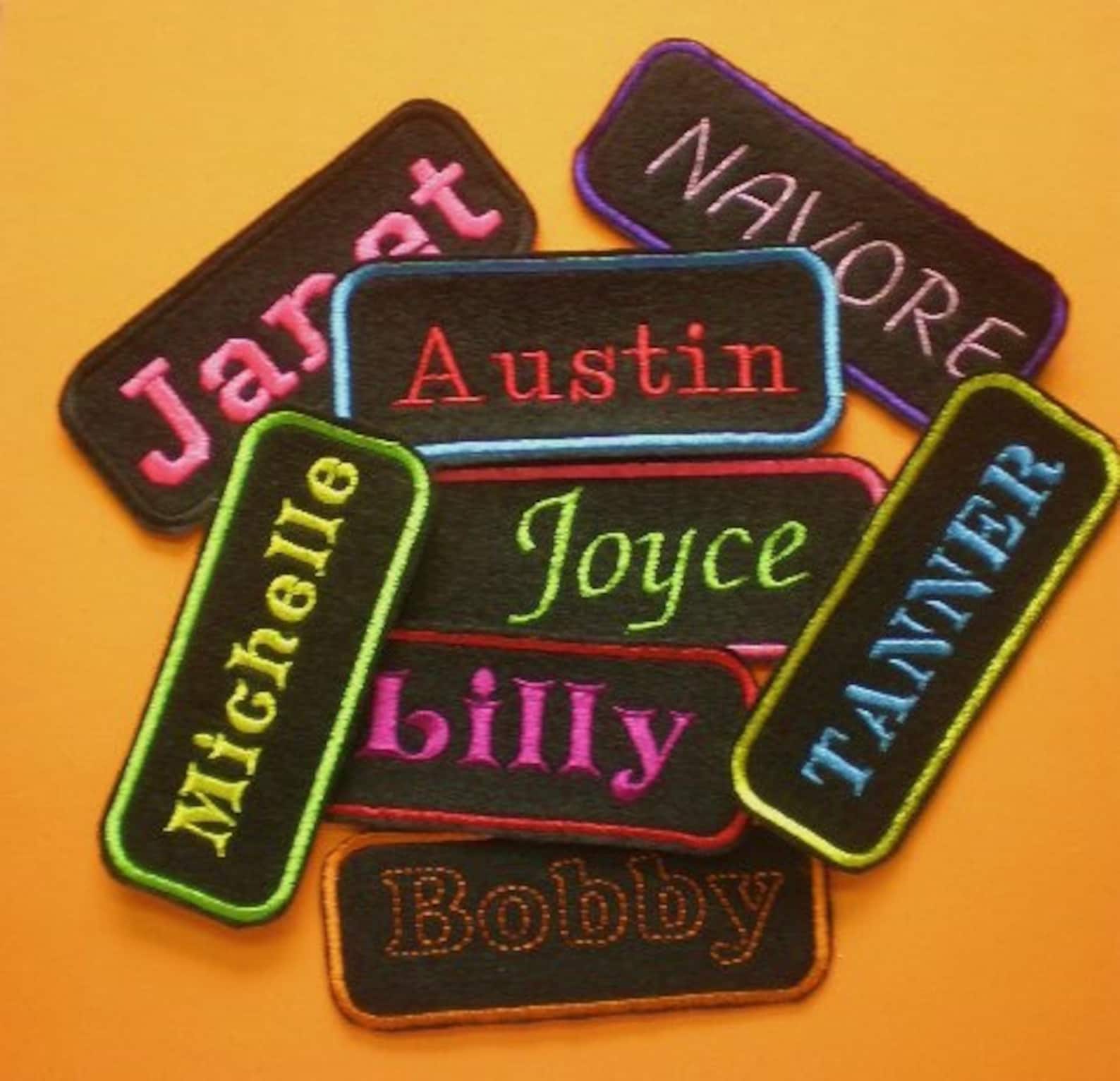 Embroidered Name Tag Iron on Appliques 2 by 5 Inches Name - Etsy