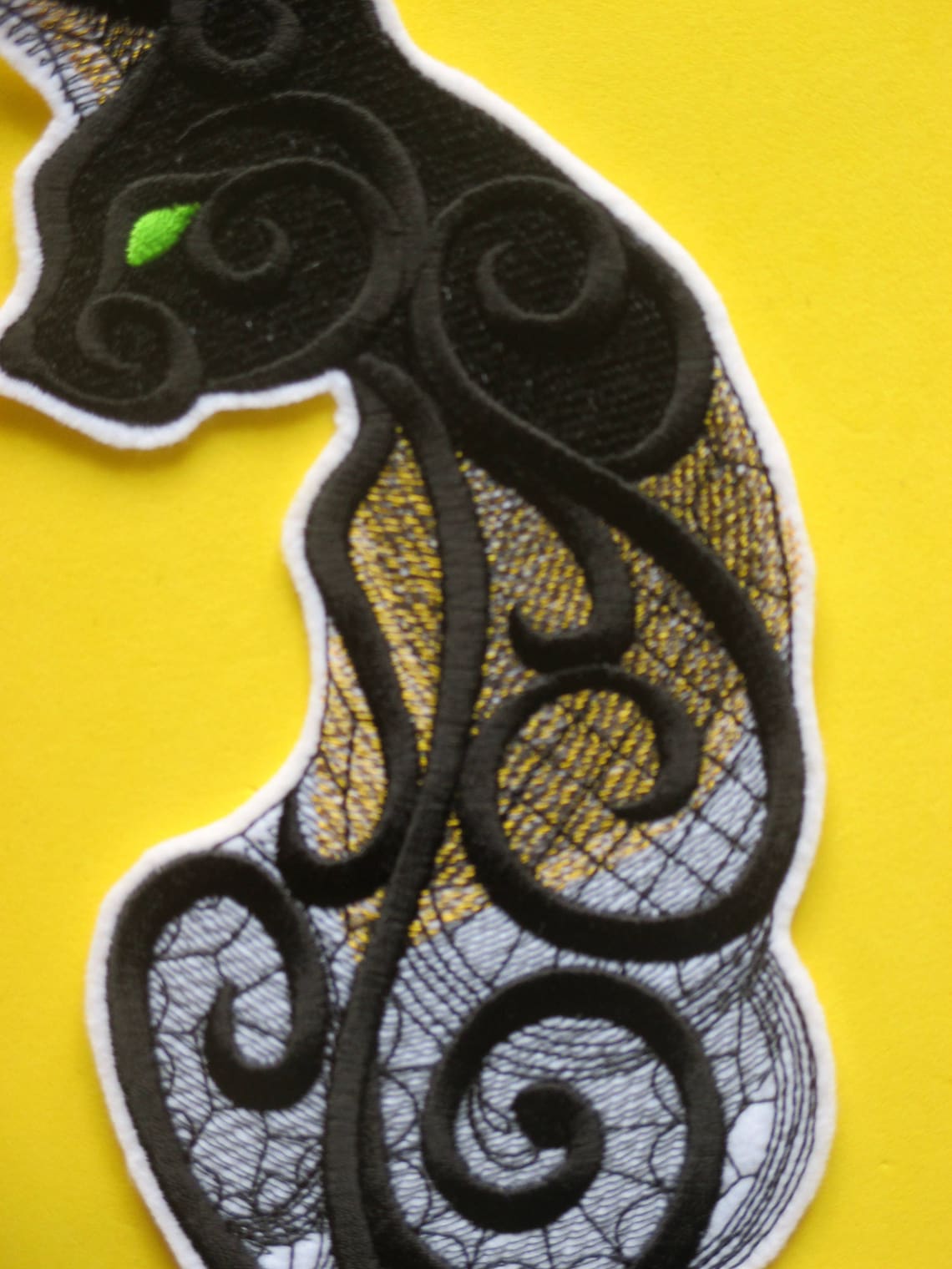 Huge Embroidered Black Cat Applique Patch Lacy and Baroque - Etsy