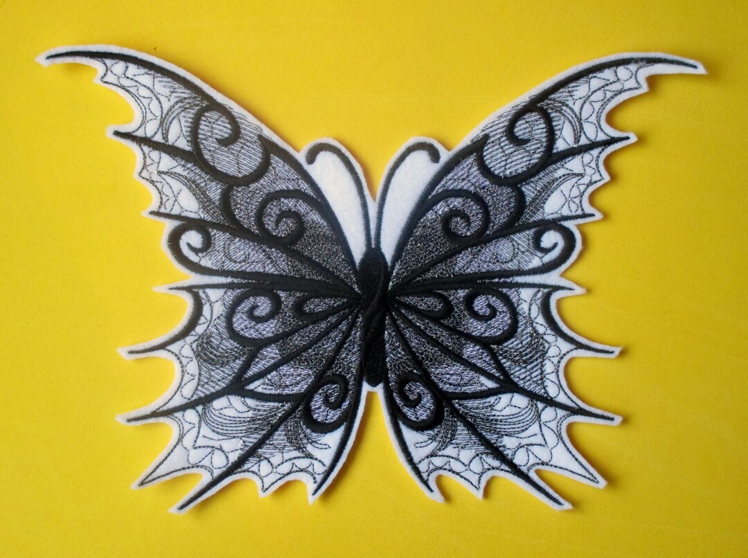 Extra Large Embroidered Ornate Butterfly Applique Patch, Iron on or Sew ...