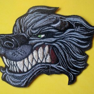 Large Embroidered Wolf Head Applique Patch, Iron on or Sew On, for ...