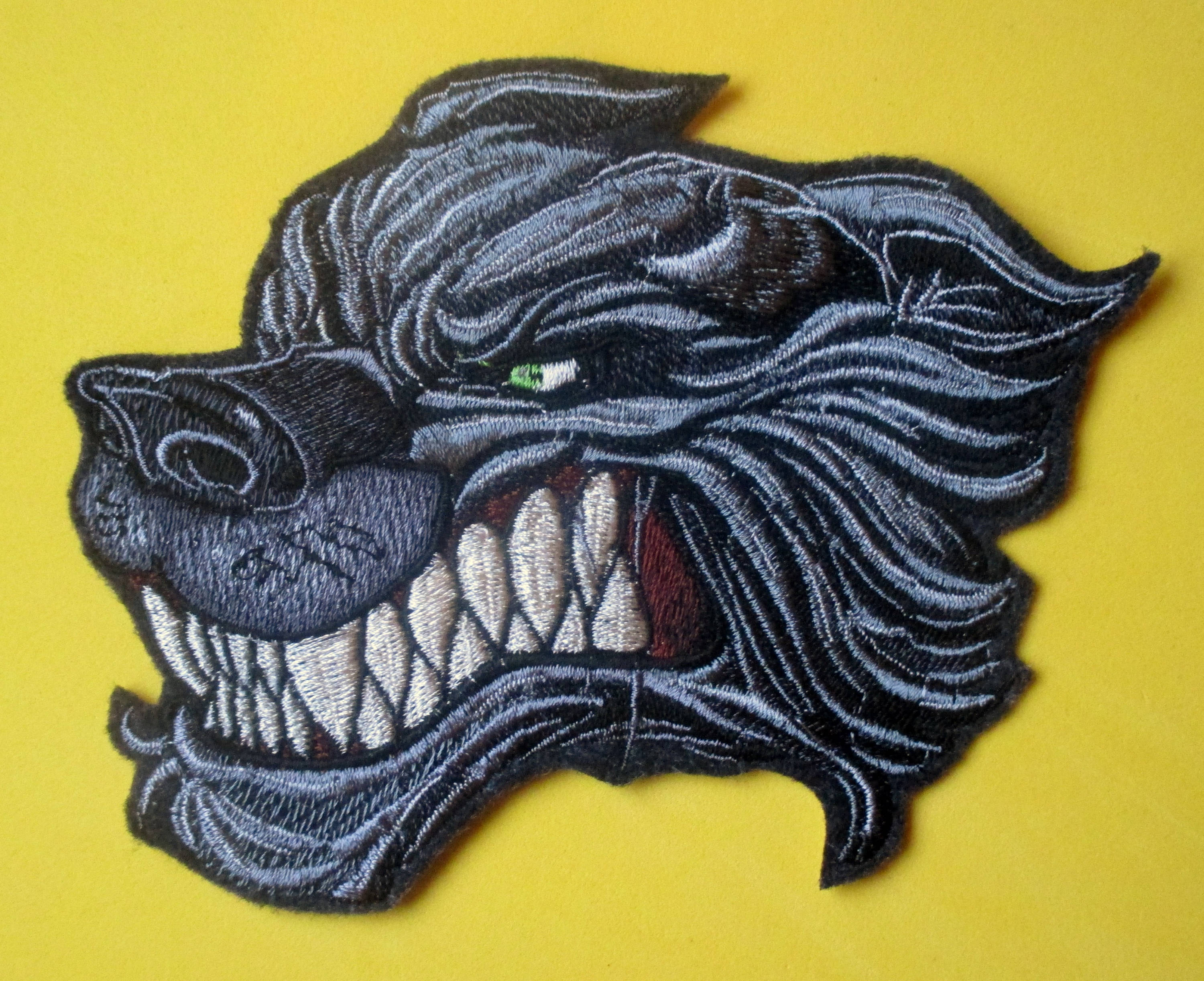 Large Embroidered Wolf Head Applique Patch Iron on or Sew On - Etsy