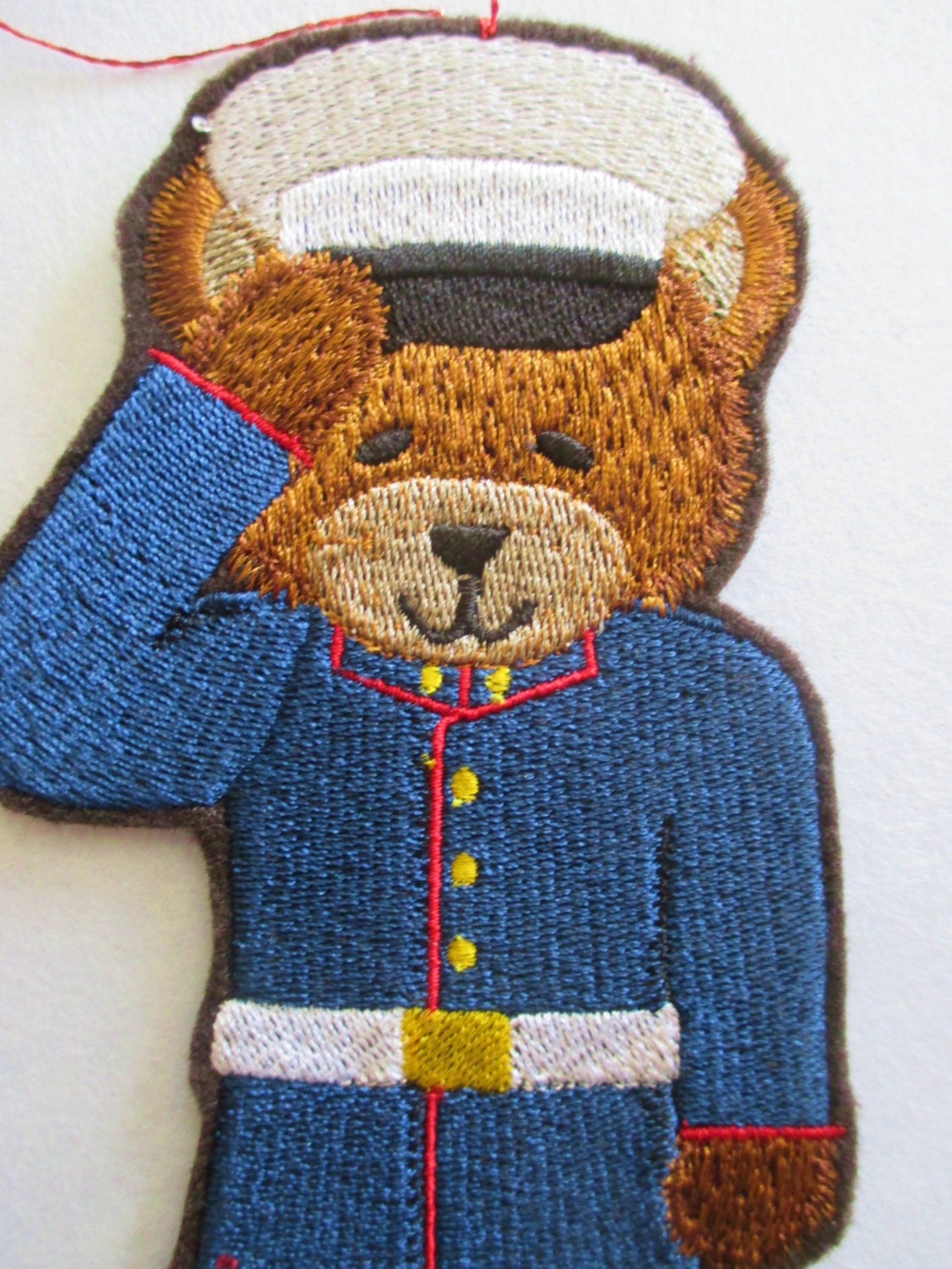 Lrg. Embroidered Marine Teddy Bear Applique Patch Christmas - Etsy