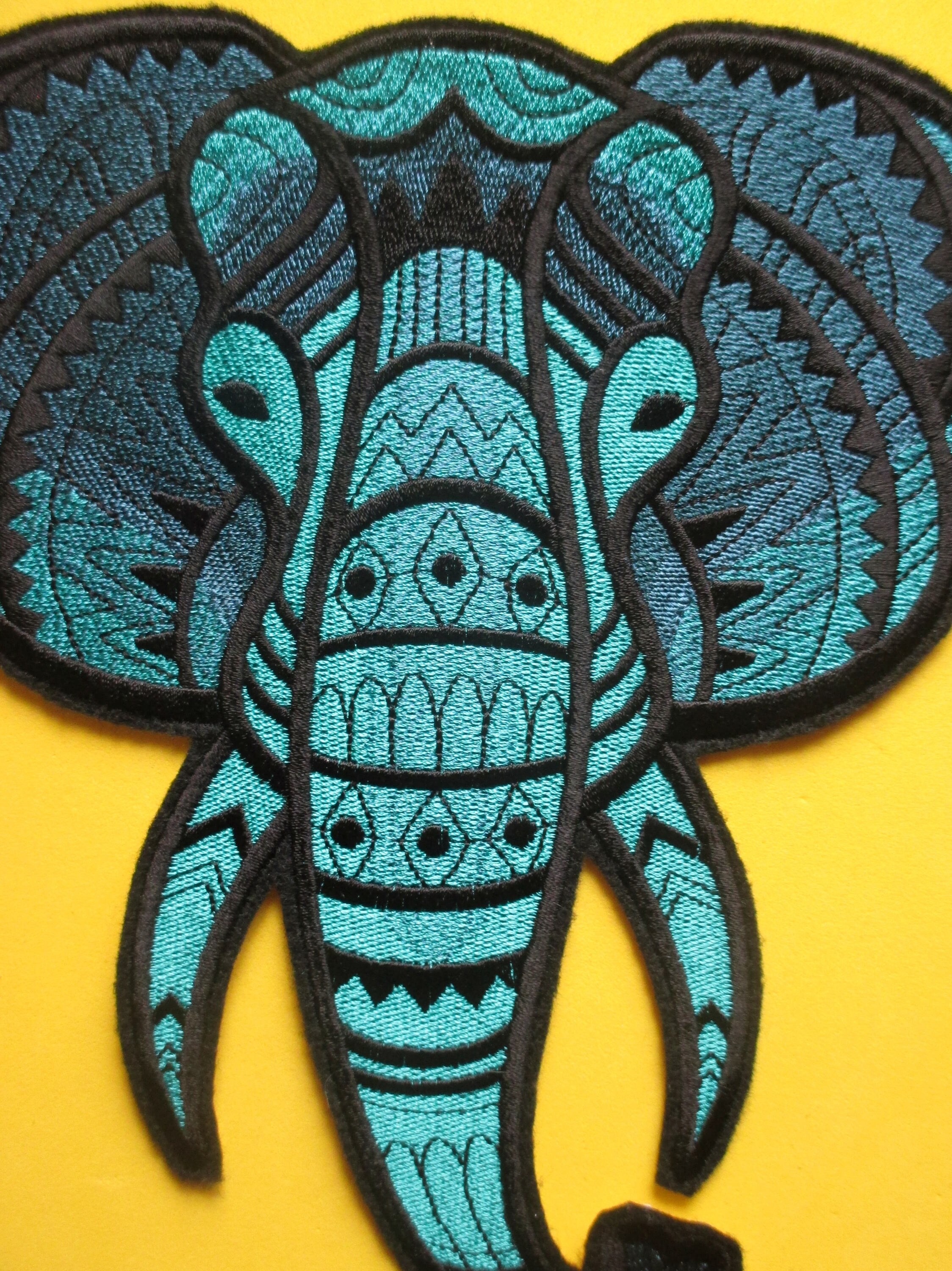 Extra Large Embroidered Elephant Applique Patch Exquisite - Etsy UK