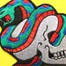 Large Embroidered Skull With Snake Applique Patch, Iron on or Sew on ...