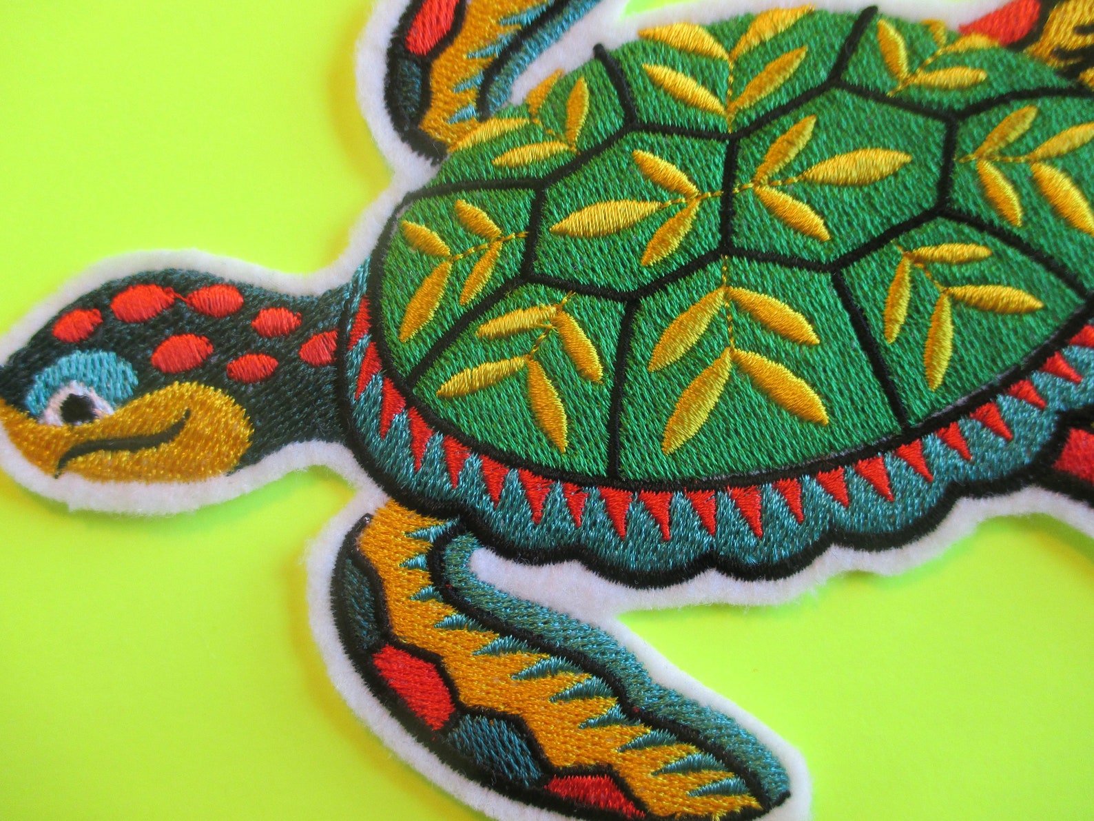 Large Embroidered Sea Turtle Applique Patch Summer Home | Etsy