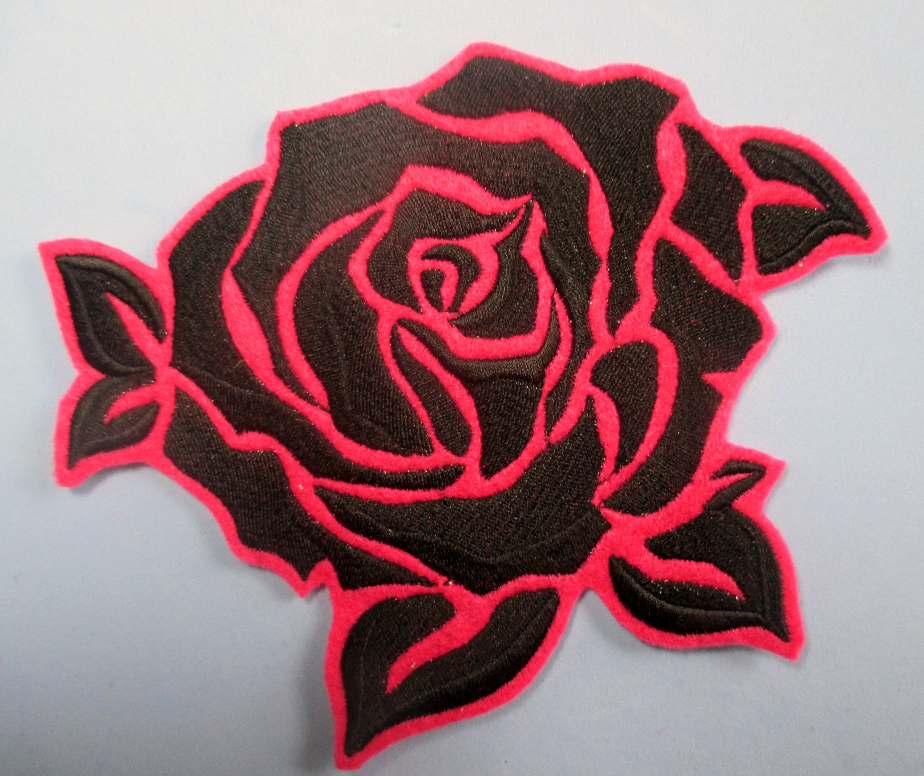 Large Embroidered The Black Rose Applique Patch | Etsy