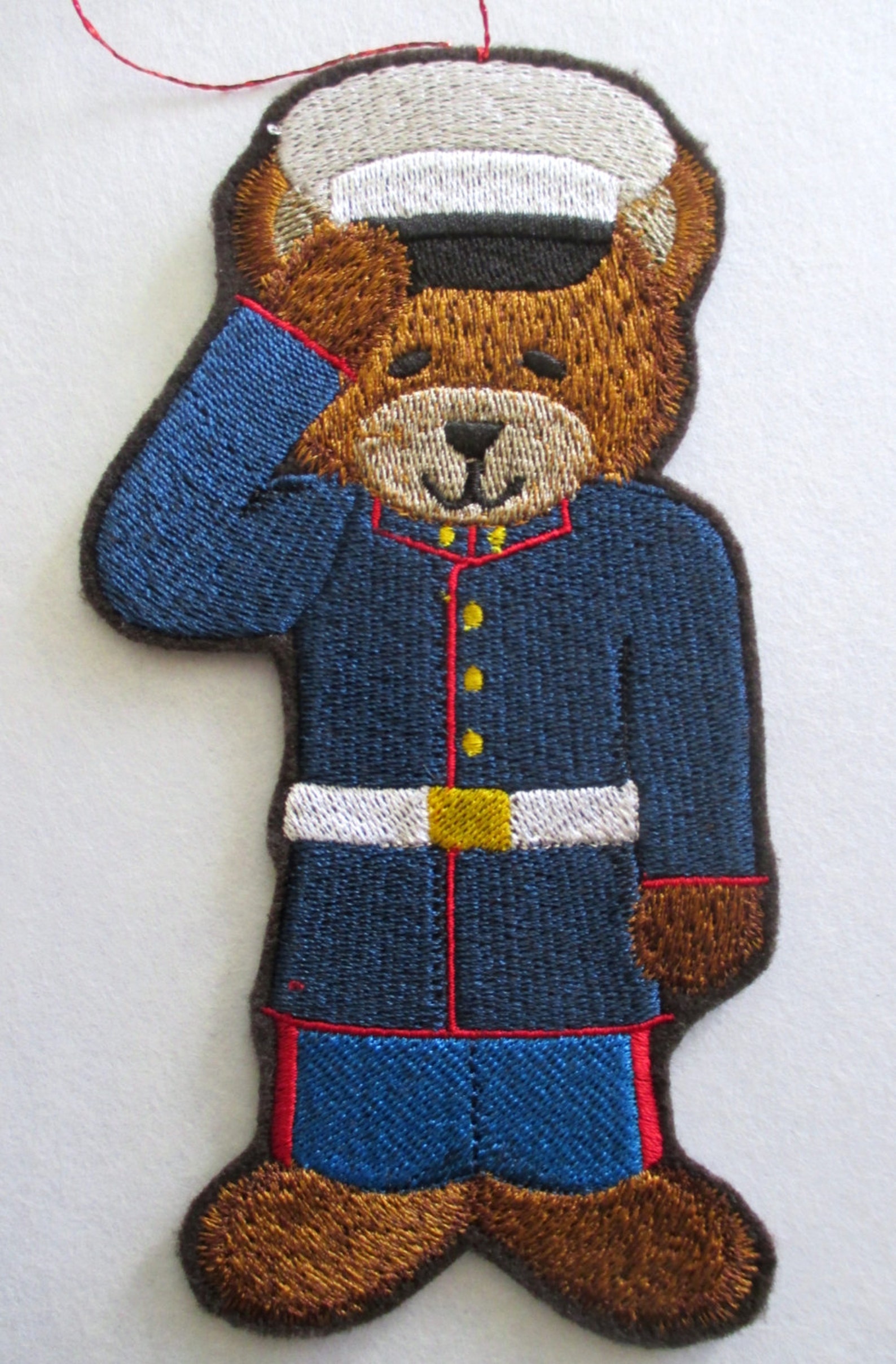 Lrg. Embroidered Marine Teddy Bear Applique Patch Christmas - Etsy