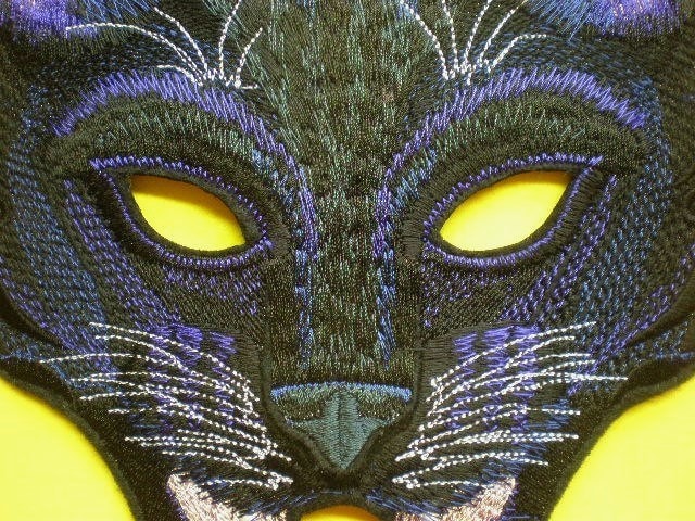 Embroidered Black Cat Full Face Mask Panther Halloween Mask - Etsy