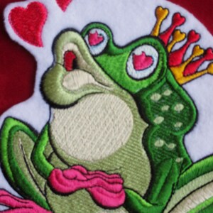 Large Embroidered Valentines Day Love Frog, Frog or Prince, Applique ...