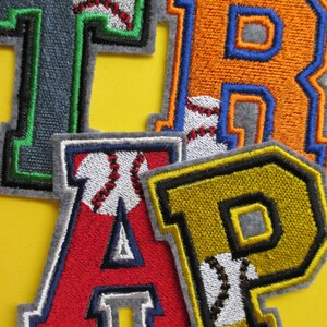 Embroidered 3 Inch Baseball Monogram Letters, Team Letters, School ...