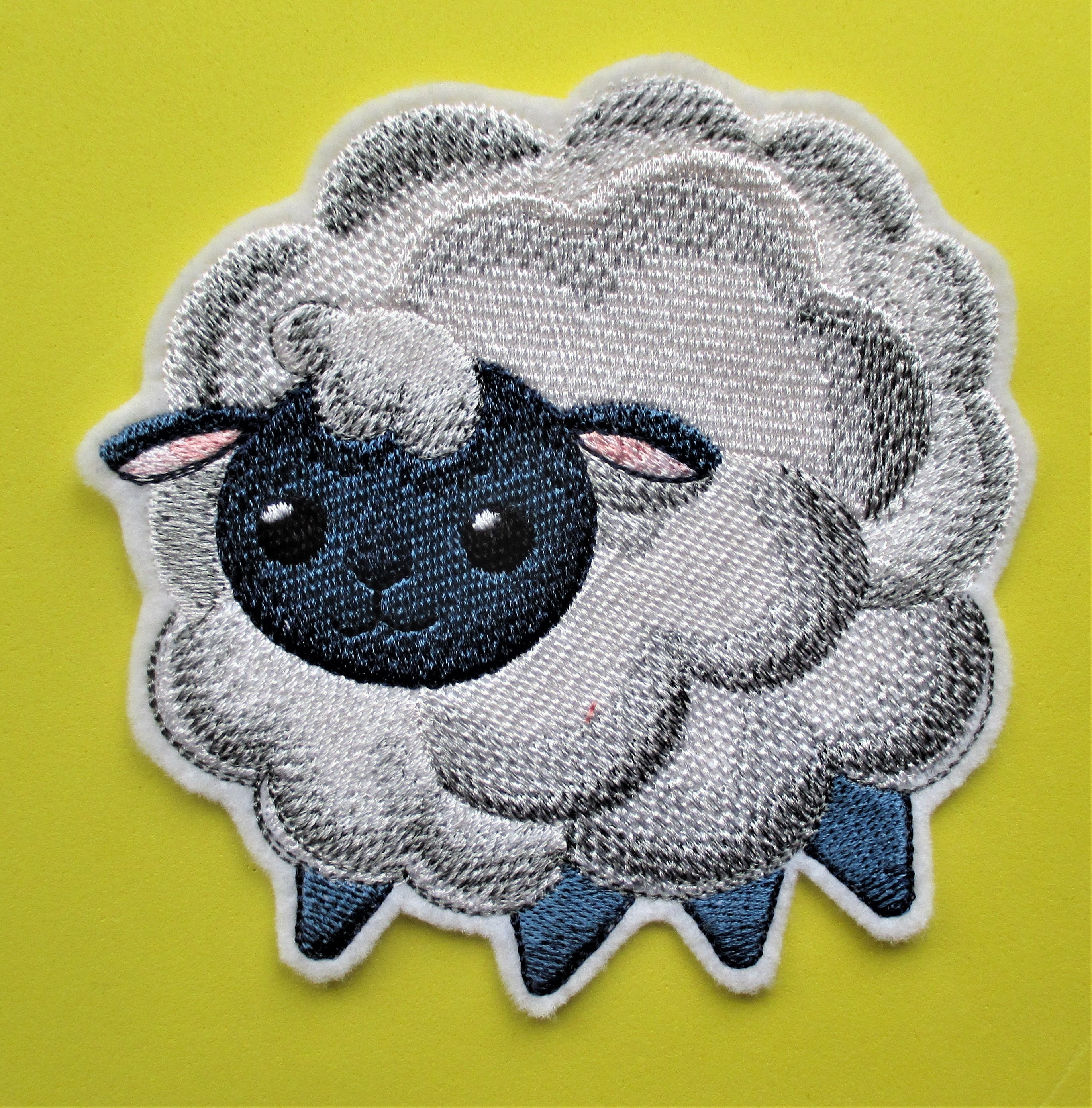 Large Rolly Polly Lamb Embroidered Applique Patch, Cute for Kids Patch ...