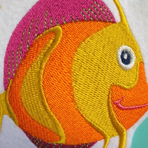Large Embroidered Colorful Fish Applique Patch, Beach Applique ...