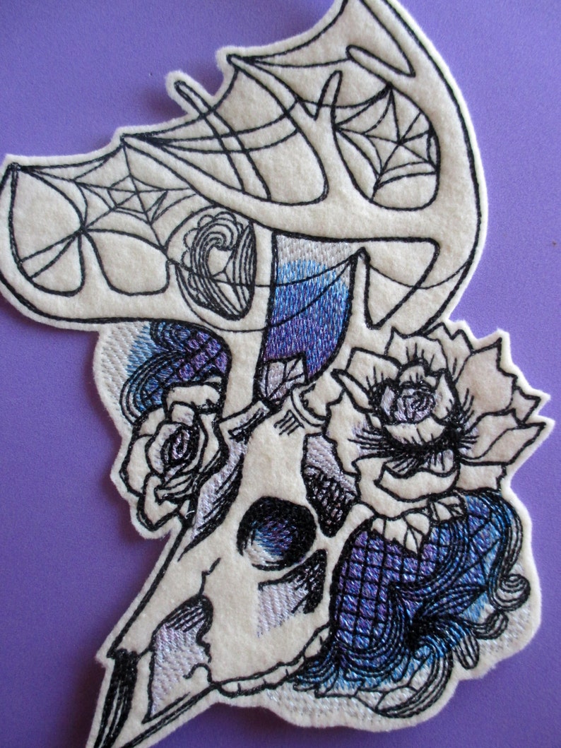 Extra Large Embroidered Phantasm - Deer Skull Applique Patch, Deer ...