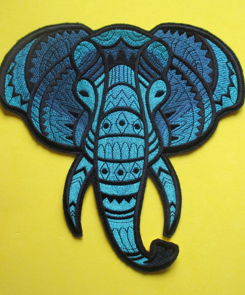 Extra Large Embroidered Elephant Applique Patch Exquisite | Etsy