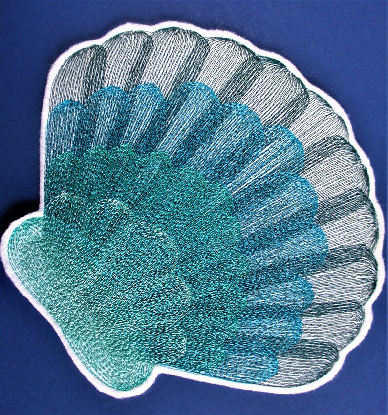 XL Embroidered Applique Sea Shell Beach Seashore Seaside - Etsy