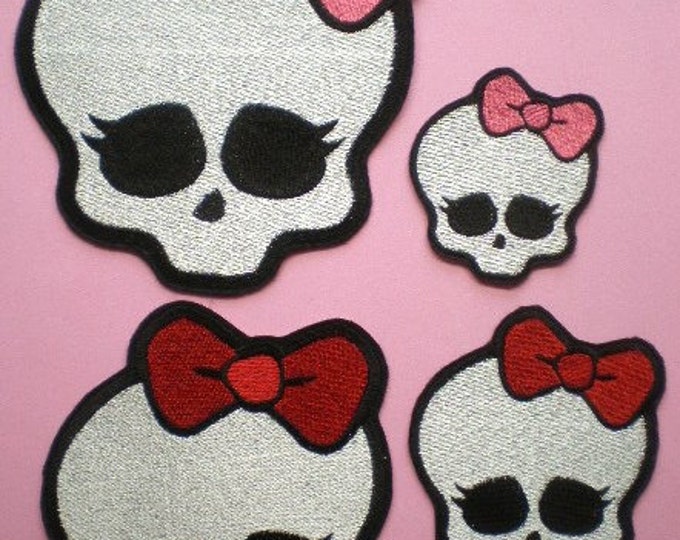 Small Size Embroidered Monster High Skull Applique Patch, Iron on Patch ...