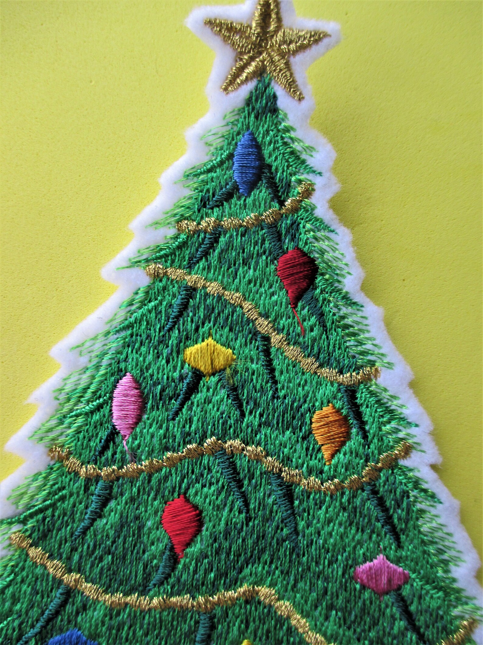 Large Embroidered Christmas Tree Applique Patch Iron On Sew - Etsy