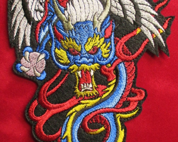 Extra Large Embroidered Chinese Dragon Applique Patch, Jacket Patch ...