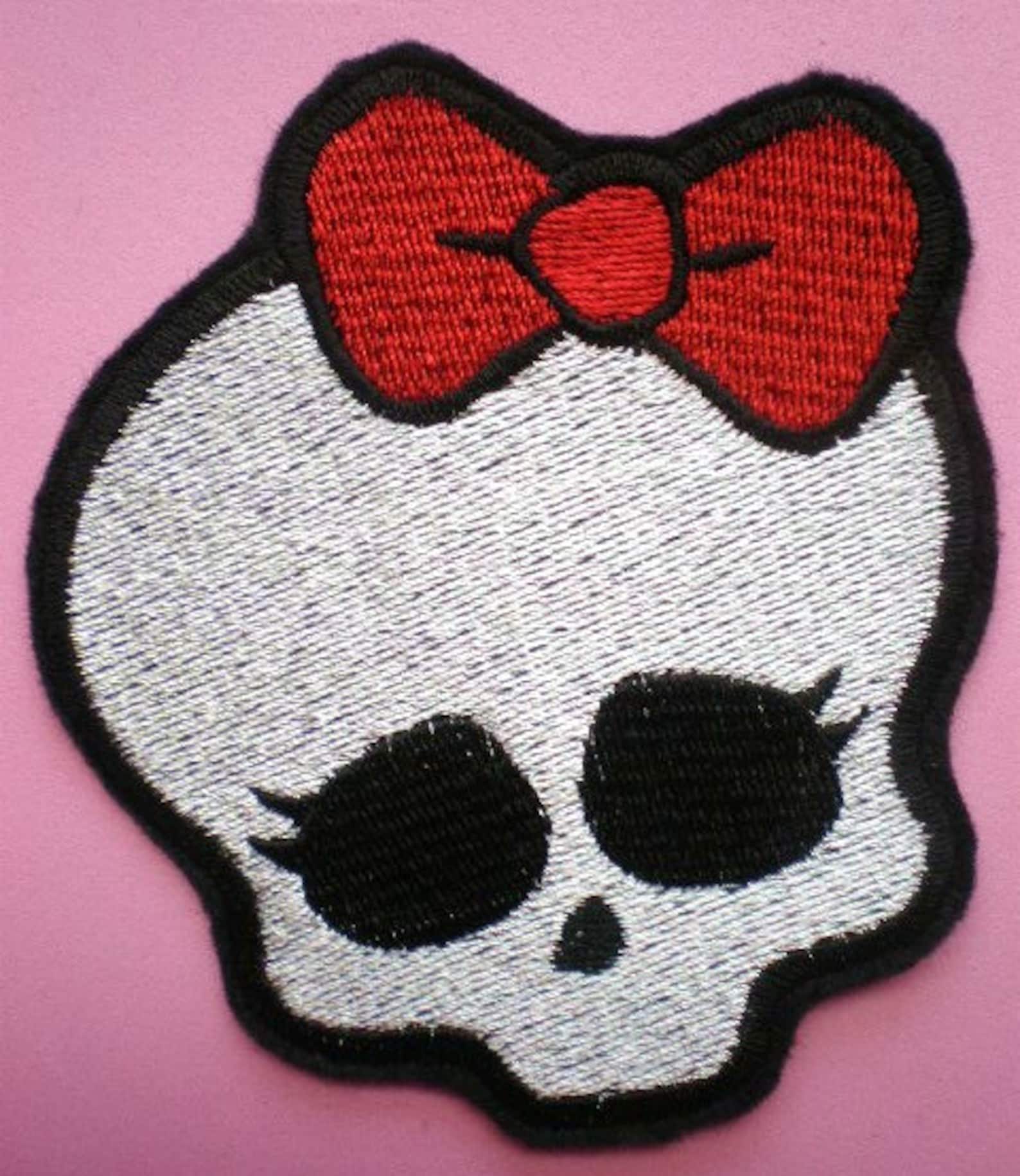 Large Size Embroidered Monster High Skull With Bow Iron on - Etsy