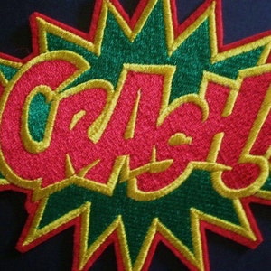 Large Embroidered CRASH Applique Patch, Iron-on Patch, Super Hero Patch ...