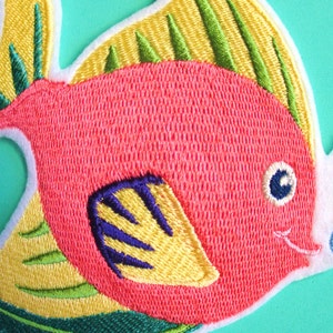 Large Embroidered Colorful Fish Applique Patch, Beach Applique ...