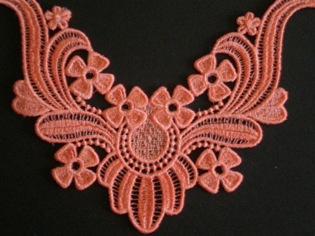 Embroidered Lace Neckline Lace, Collar Lace, Peach Lace, Jewelry, Crazy ...