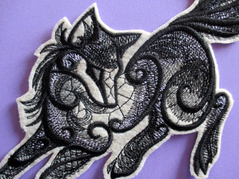 Extra Large Embroidered Wolf Applique Patch Textured and Lacy - Etsy
