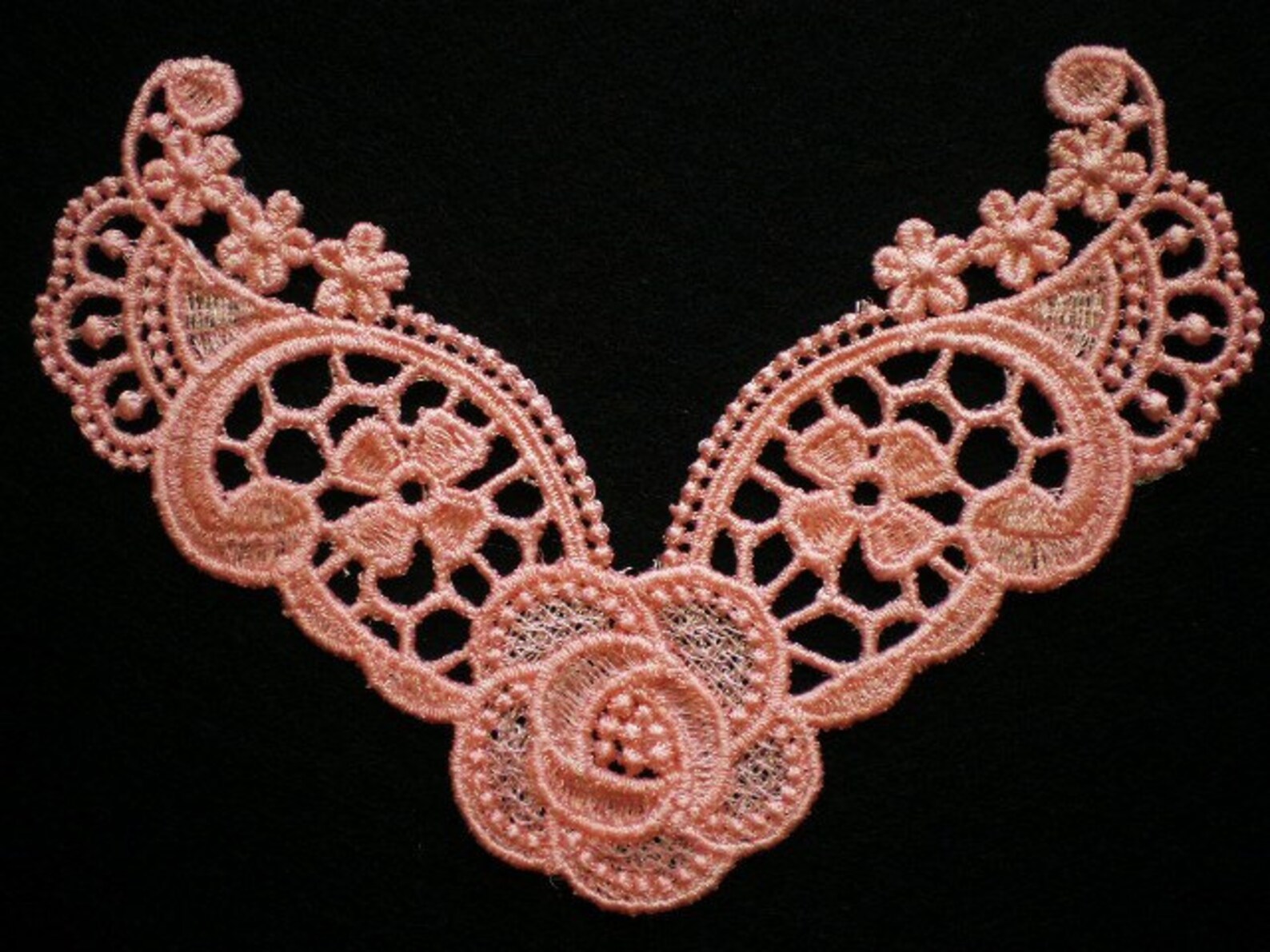 Beautiful Embroidered Lace Applique Neckline Wild Rose Motif - Etsy