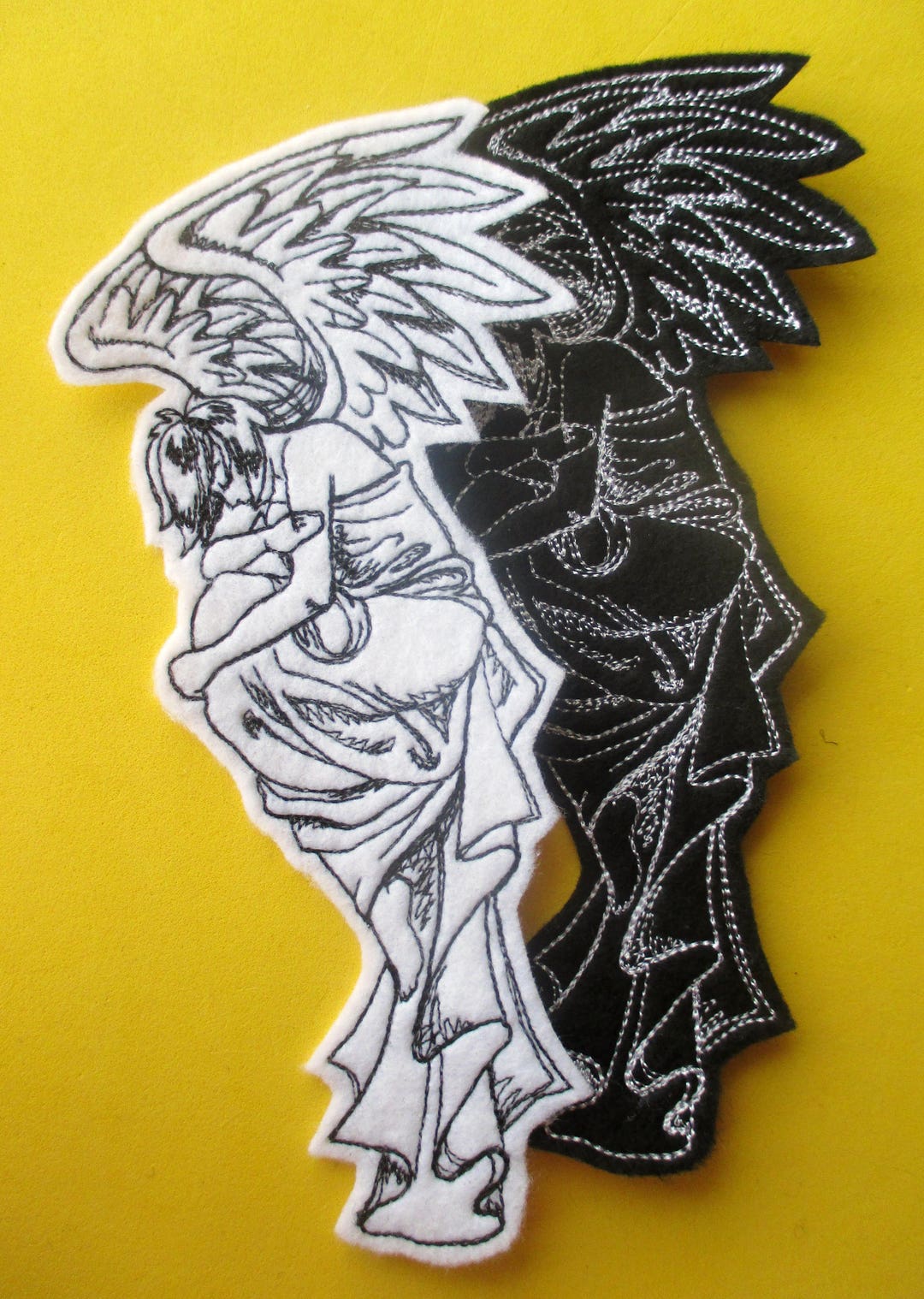 Large 6.86 by 3.23 Inches Embroidered Angel Applique Patch, Angelic ...